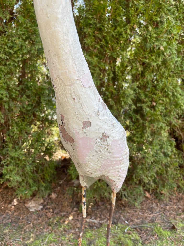 Large French White Flamingo Statue For Sale at 1stDibs