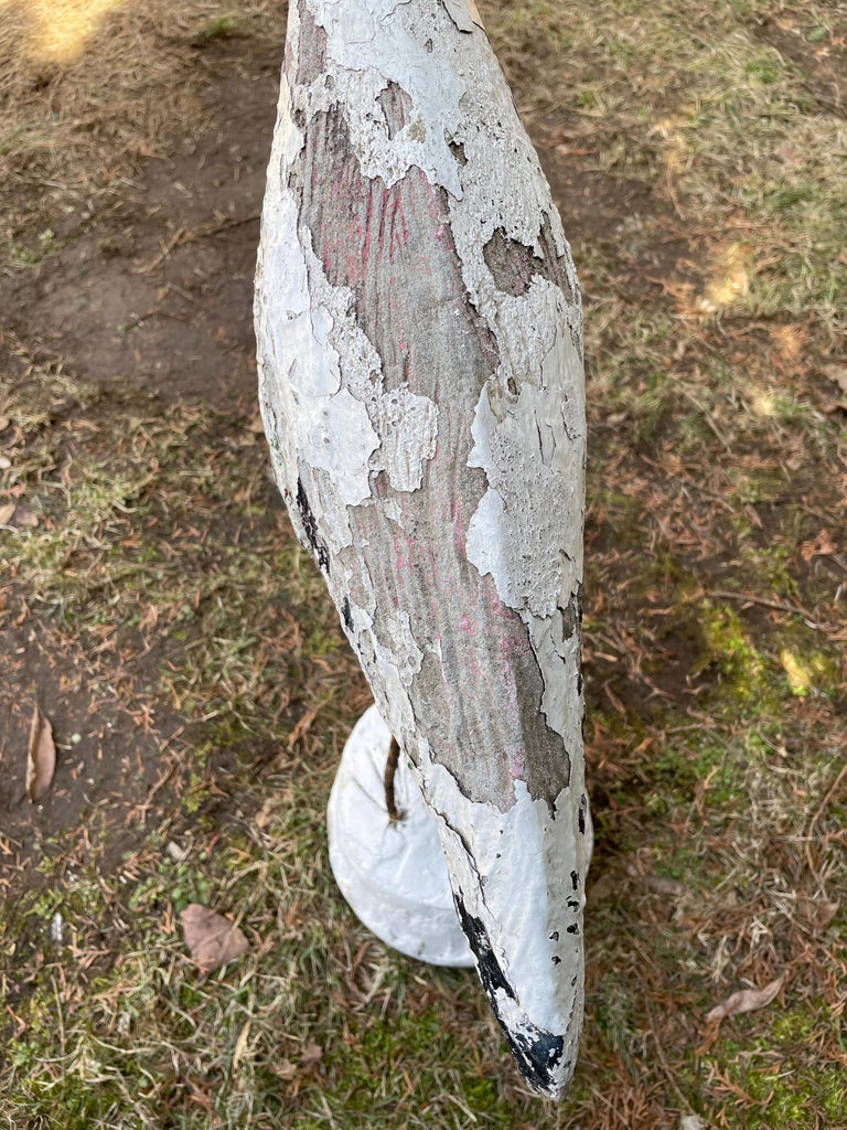 Large French White Flamingo Statue For Sale at 1stDibs