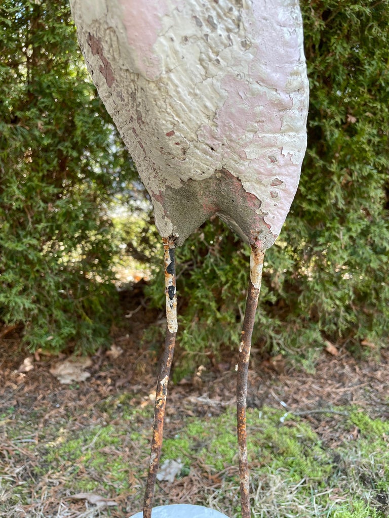 Large French White Flamingo Statue For Sale at 1stDibs