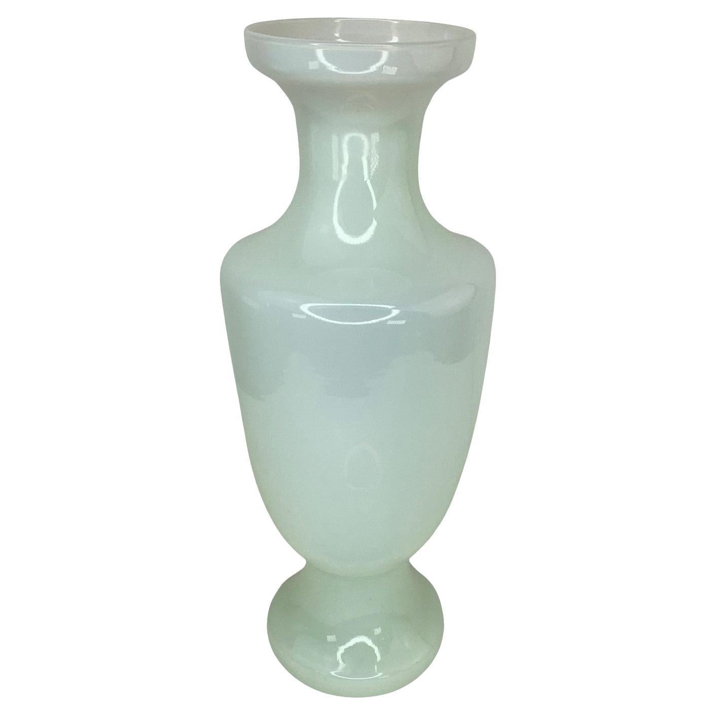Antique French Blue Opaline Glass Vases For Sale at 1stDibs