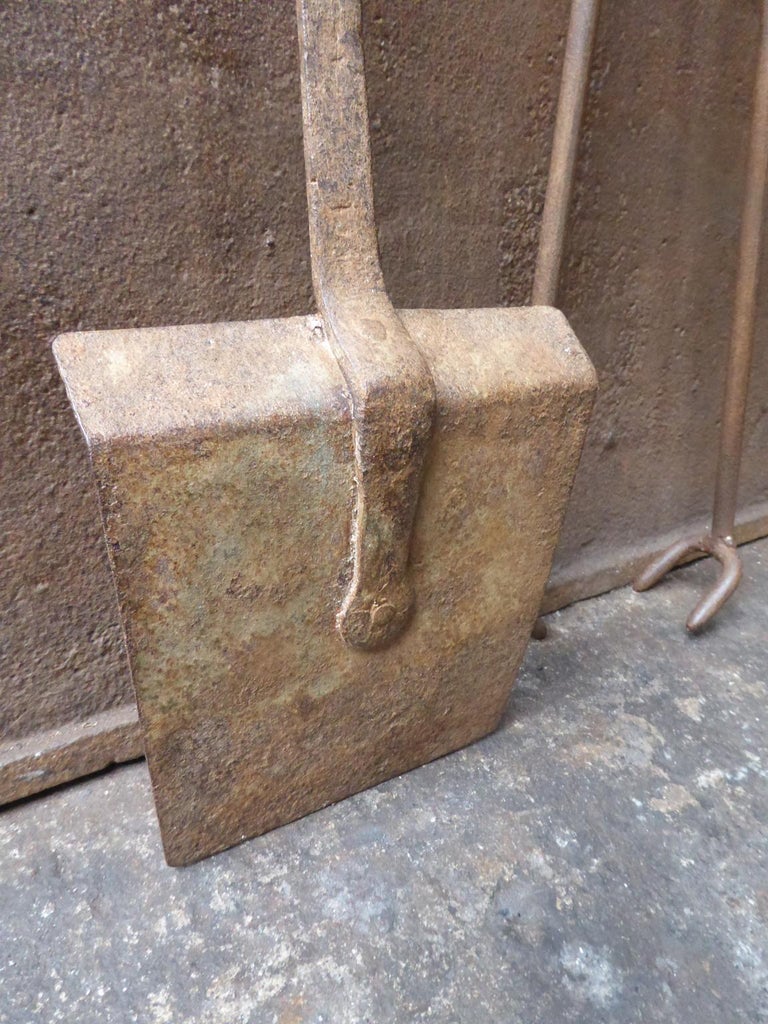 Large French Wrought Iron Fireplace Tools or Fire Tools, 19th Century ...