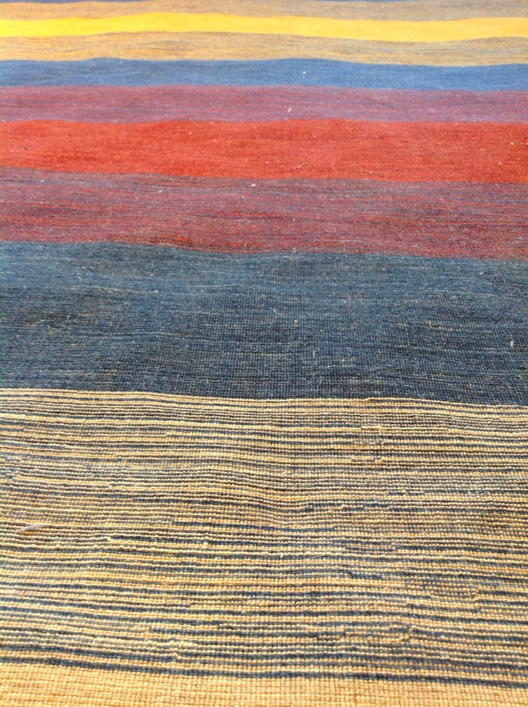 Large Gabbeh-Inspired Indian Wool Kilim For Sale at 1stDibs