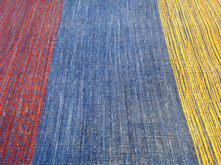 Large Gabbeh-Inspired Indian Wool Kilim For Sale at 1stDibs