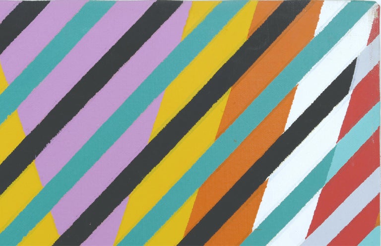 Large Gabe Silverman 1980s Abstract Op Art Painting For Sale at 1stDibs