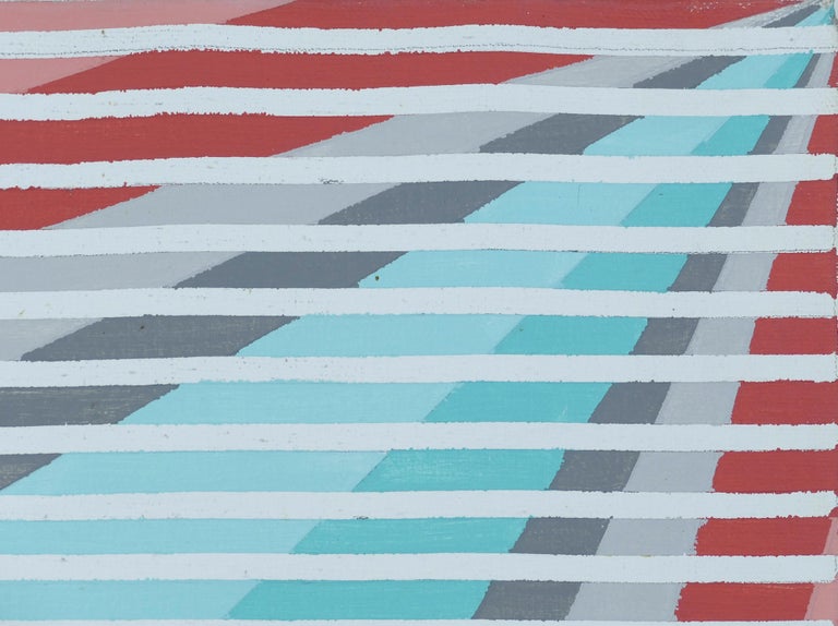 Large Gabe Silverman 1980s Abstract Op Art Painting For Sale at 1stDibs