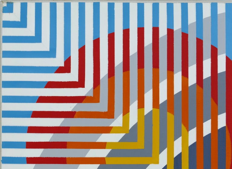 Large Gabe Silverman 1980s Abstract Op Art Painting For Sale at 1stDibs