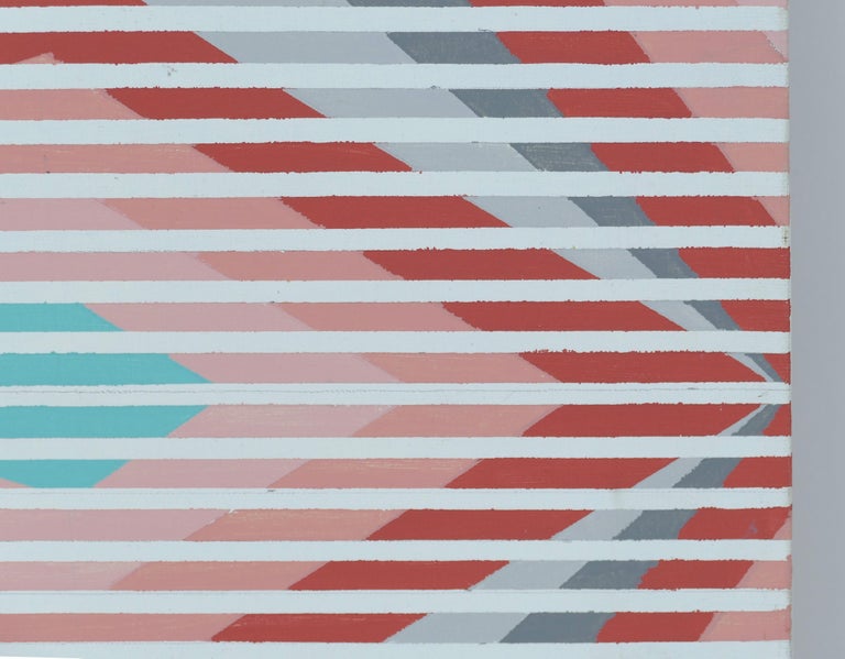 Large Gabe Silverman 1980s Abstract Op Art Painting For Sale at 1stDibs