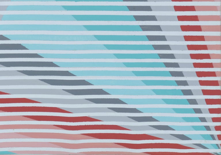 Large Gabe Silverman 1980s Abstract Op Art Painting For Sale at 1stDibs