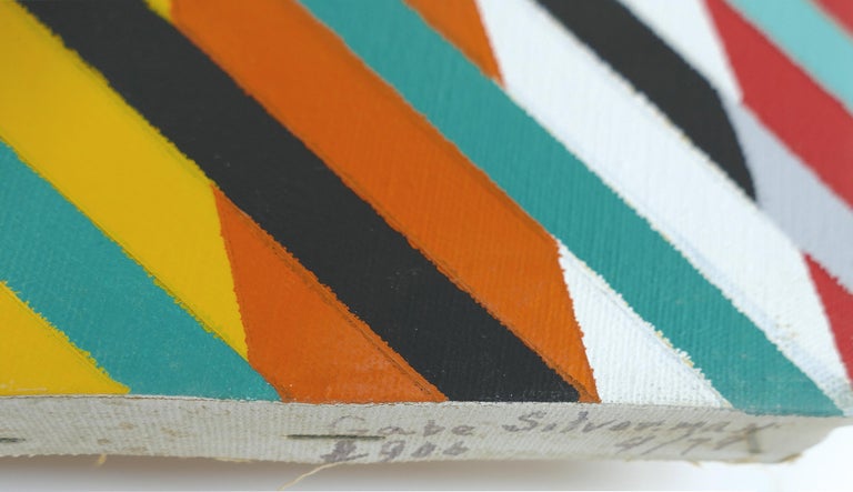 Large Gabe Silverman 1980s Abstract Op Art Painting For Sale at 1stDibs
