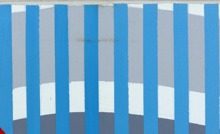 Large Gabe Silverman 1980s Abstract Op Art Painting For Sale at 1stDibs