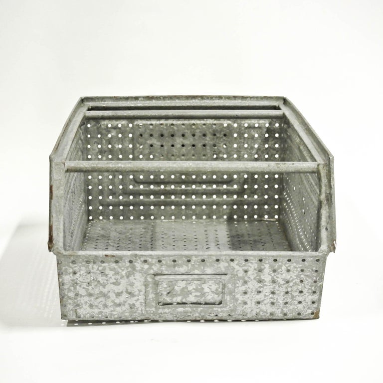 Large Galvanized, Perforated Metallic Crate 'Varnished', France, circa ...
