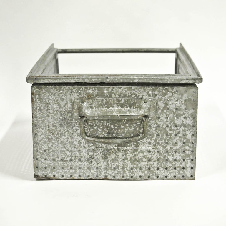 Large Galvanized, Perforated Metallic Crate 'Varnished', France, circa ...