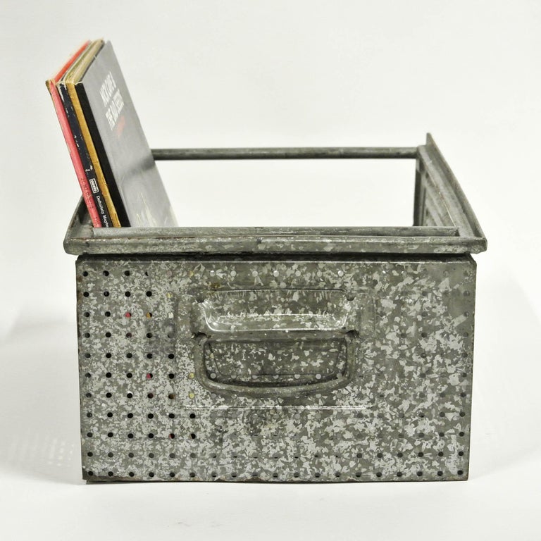 Large Galvanized, Perforated Metallic Crate 'Varnished', France, circa ...