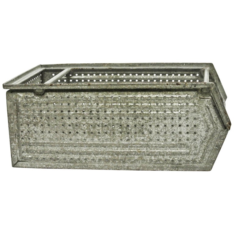 Large Galvanized, Perforated Metallic Crate 'Varnished', France, circa ...