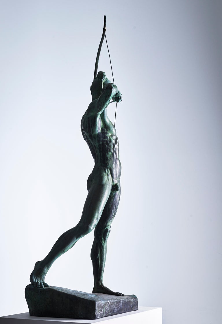 Large Garden Bronze Statue 'The Archer' Ernst Moritz Geyger, Berlin ...