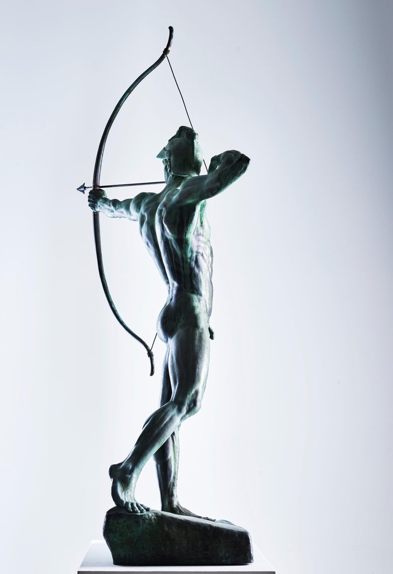 Large Garden Bronze Statue 'The Archer' Ernst Moritz Geyger, Berlin ...