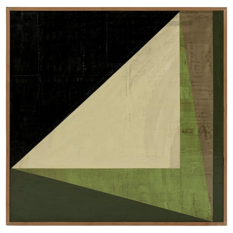 Large Geometric Abstract Expressionist Mixed Medium on Board For Sale ...