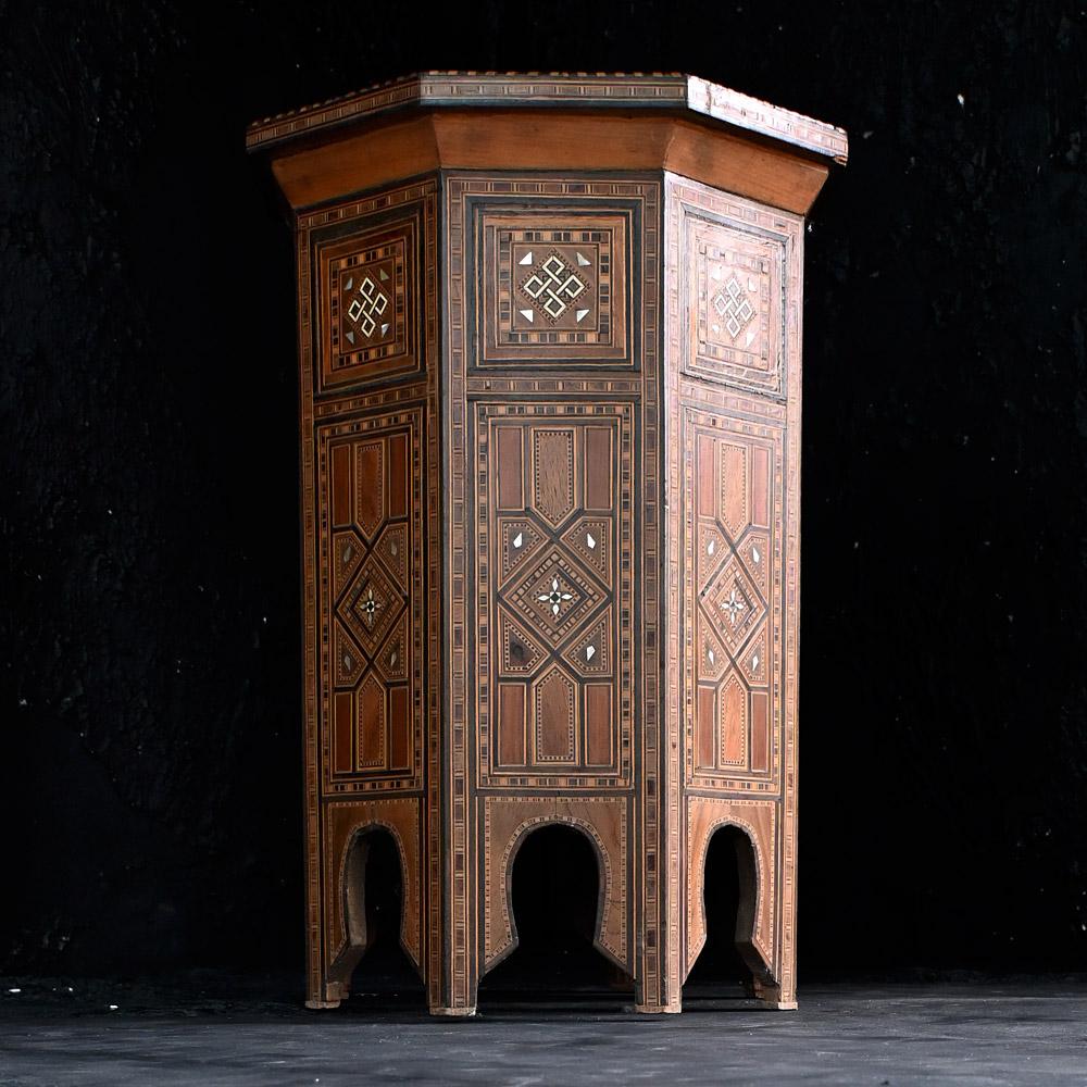Large Geometric Early 20th Century Damascus Side Table at 1stDibs