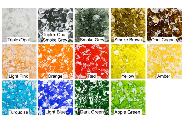 Large 'Geometric' Table or Floor Lamp in Opal and Smoke Art Glass for ...