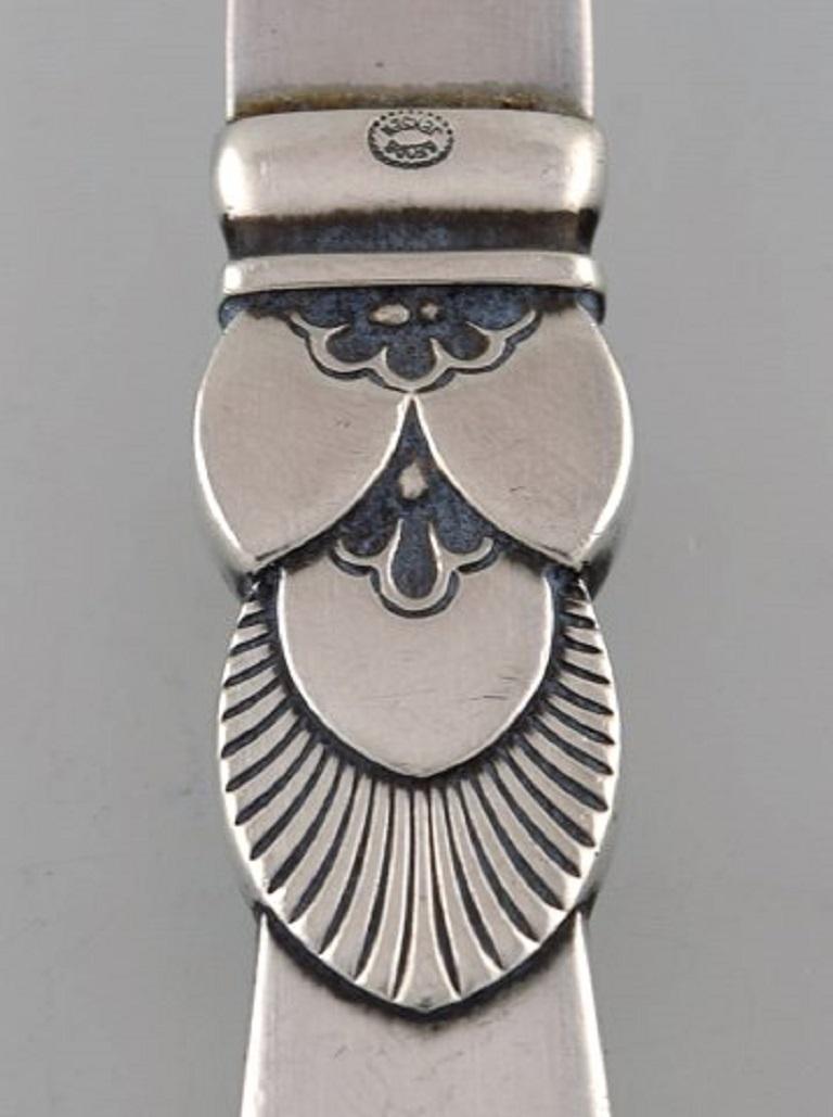 Large Georg Jensen "Cactus" Salad Set in Sterling Silver and Stainless ...