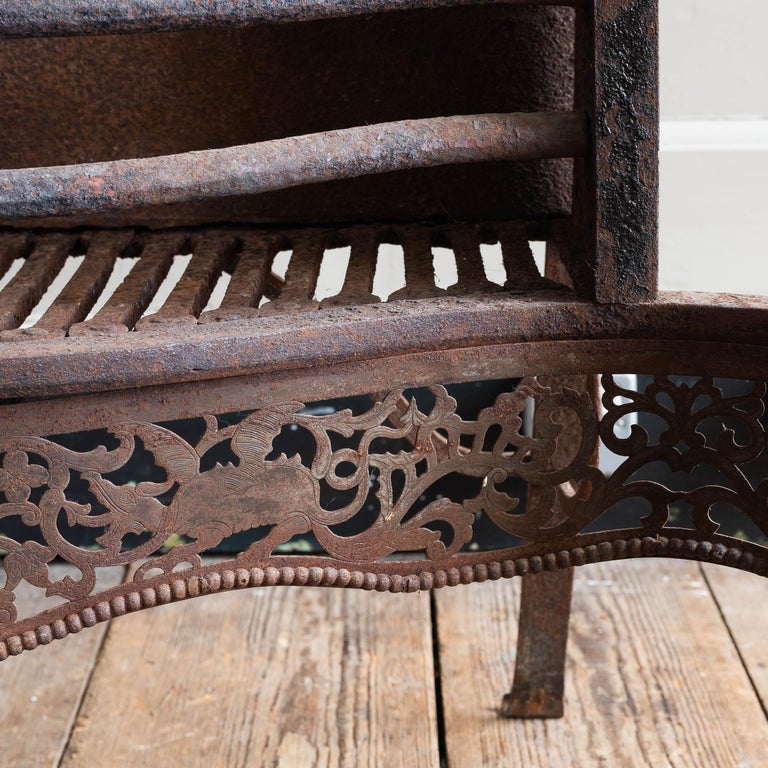 Large George III Wrought Iron Fire Grate For Sale at 1stDibs