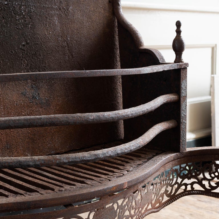 Large George III Wrought Iron Fire Grate For Sale at 1stDibs
