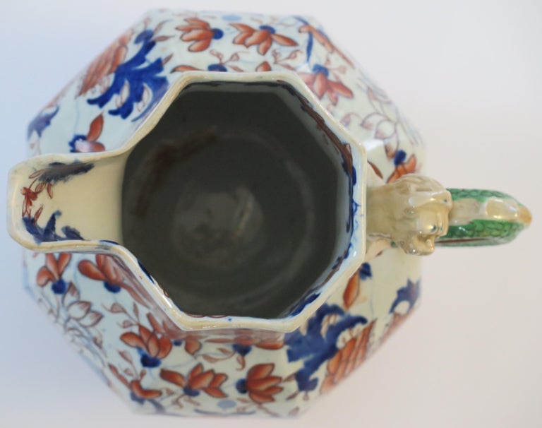 Large Georgian Mason's Ironstone Rare Jug or Pitcher Basket Japan Ptn ...