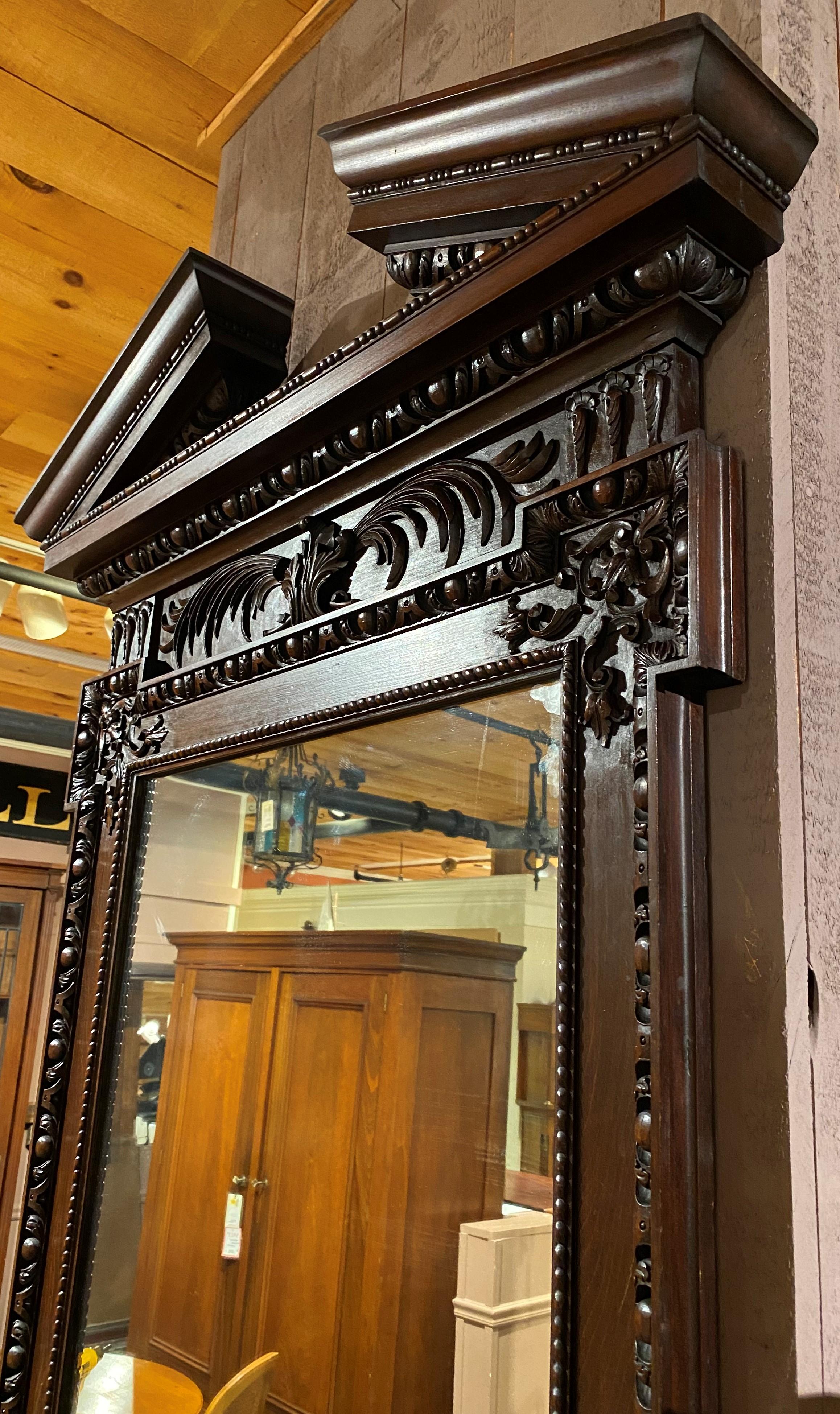 Large Georgian Style Foliate Carved Pier Mirror with Archetypal Top at ...