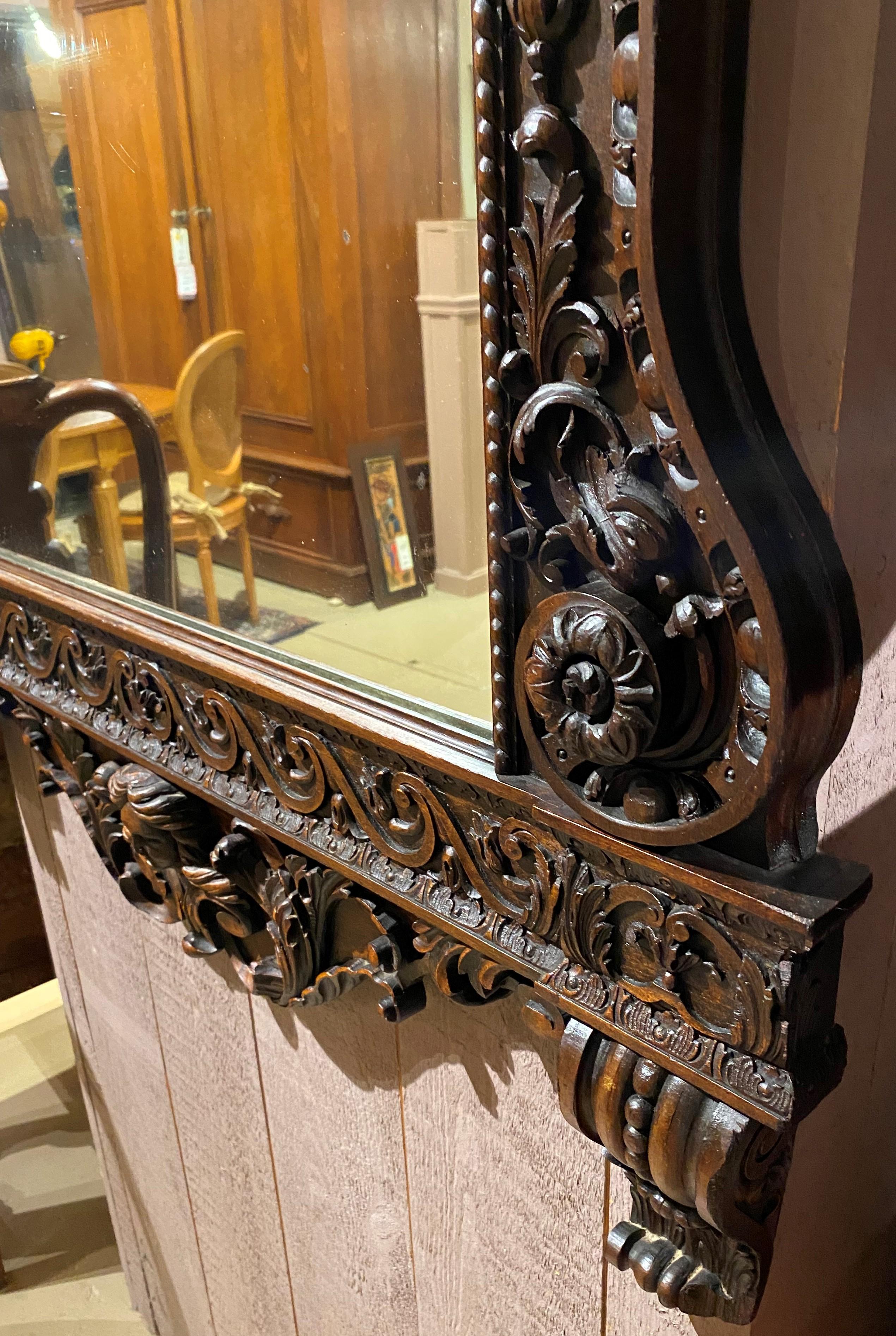 Large Georgian Style Foliate Carved Pier Mirror with Archetypal Top at ...