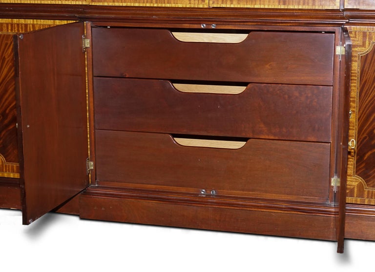 Large Georgian Style Mahogany Breakfront Bookcase Councill Furniture ...