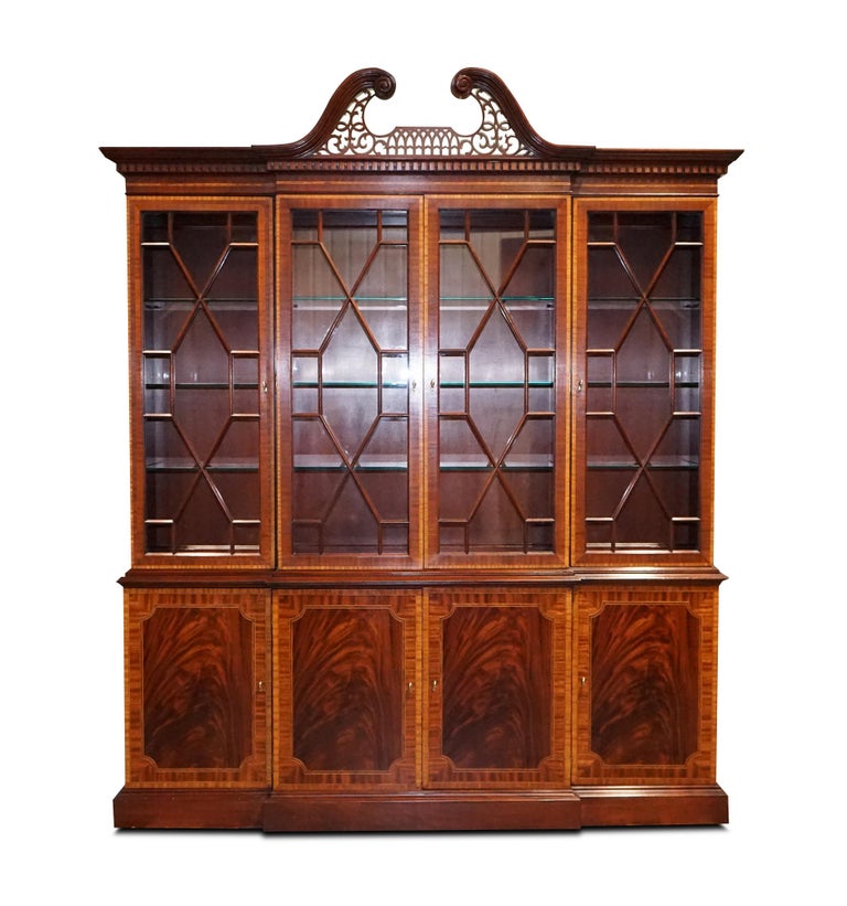 Large Georgian Style Mahogany Breakfront Bookcase Councill Furniture ...