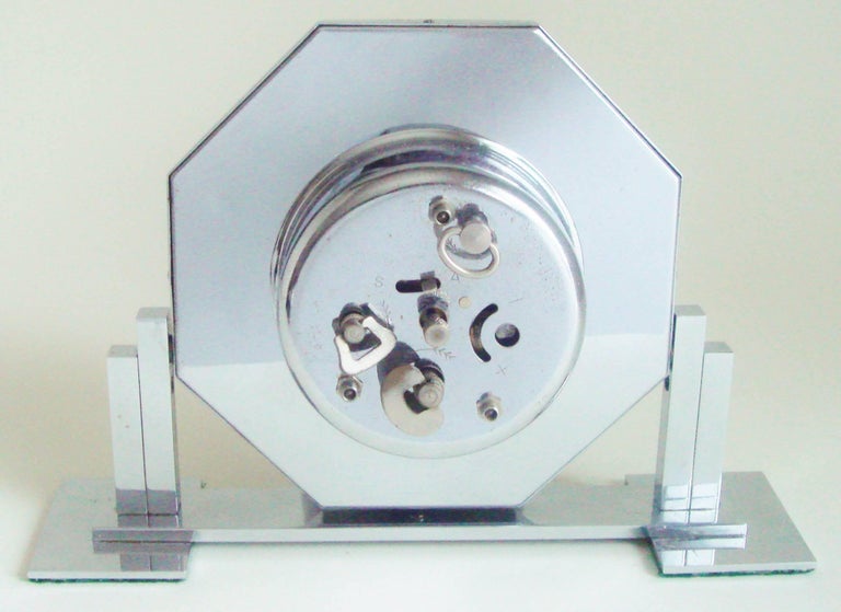 Large German Art Deco Chrome Hexagonal Tilting Alarm Clock For Sale at ...