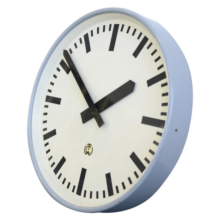 Large German Factory Clock, circa 1950s at 1stDibs