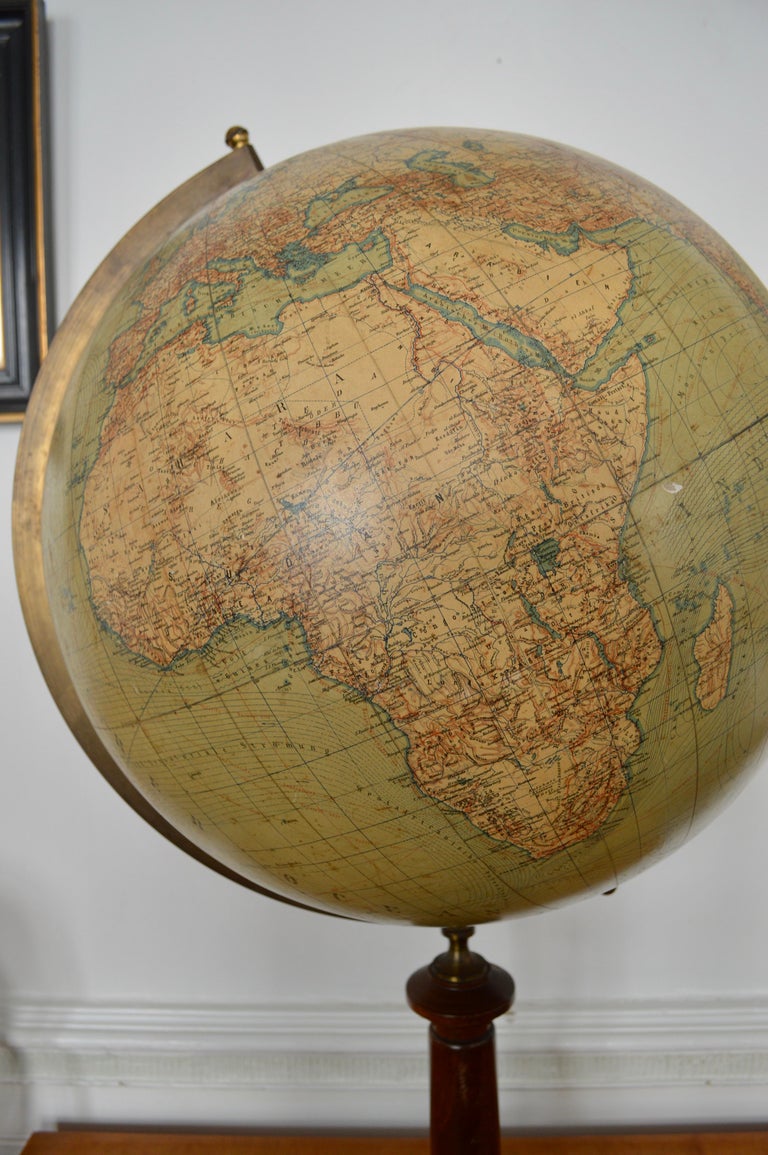 Large German Globe on a Wooden Stand, Berlin at 1stDibs