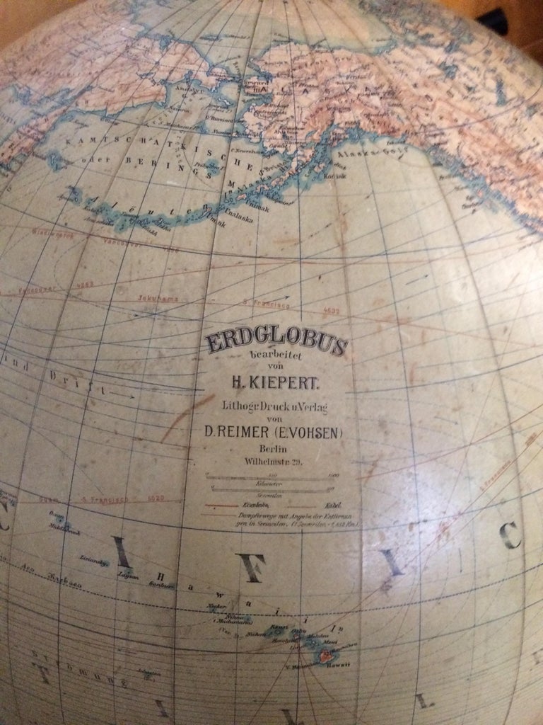 Large German Globe on a Wooden Stand, Berlin at 1stDibs