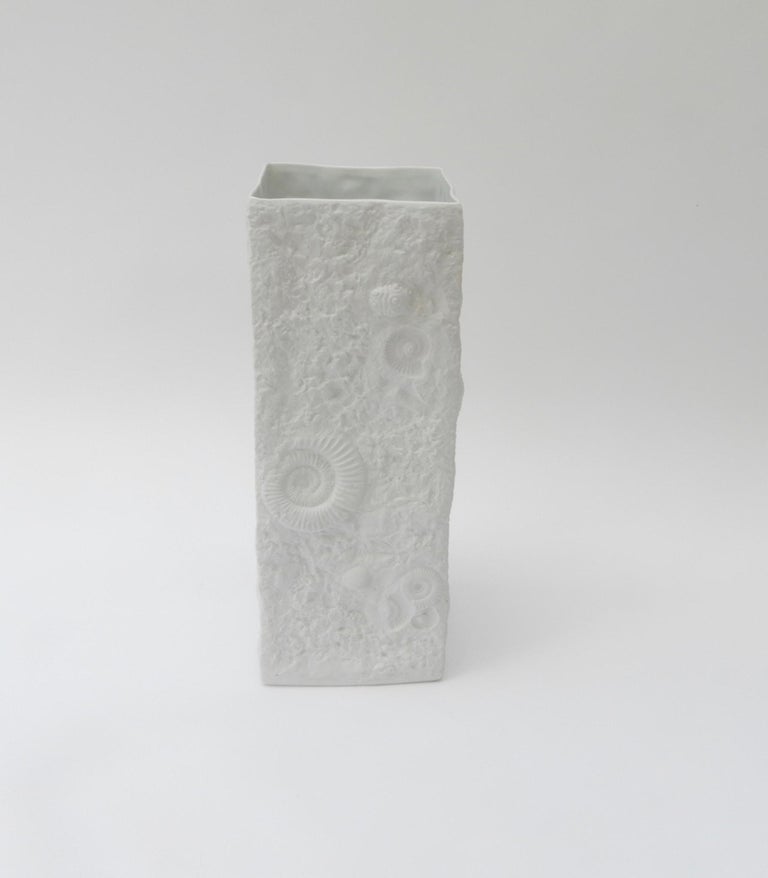 Large German White Bisque Porcelain Vase, 1960s at 1stDibs