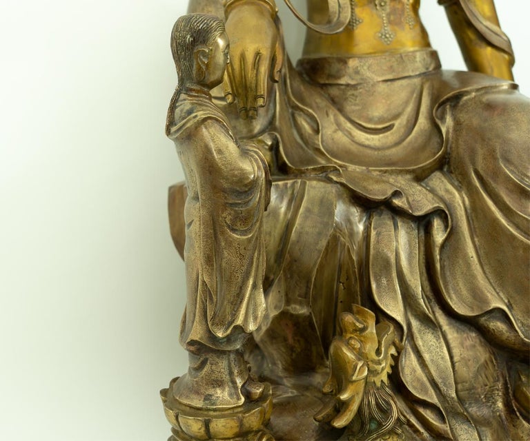 Large Gilded Bronze Quan Yin 'Guanyin' / Buddha For Sale at 1stDibs