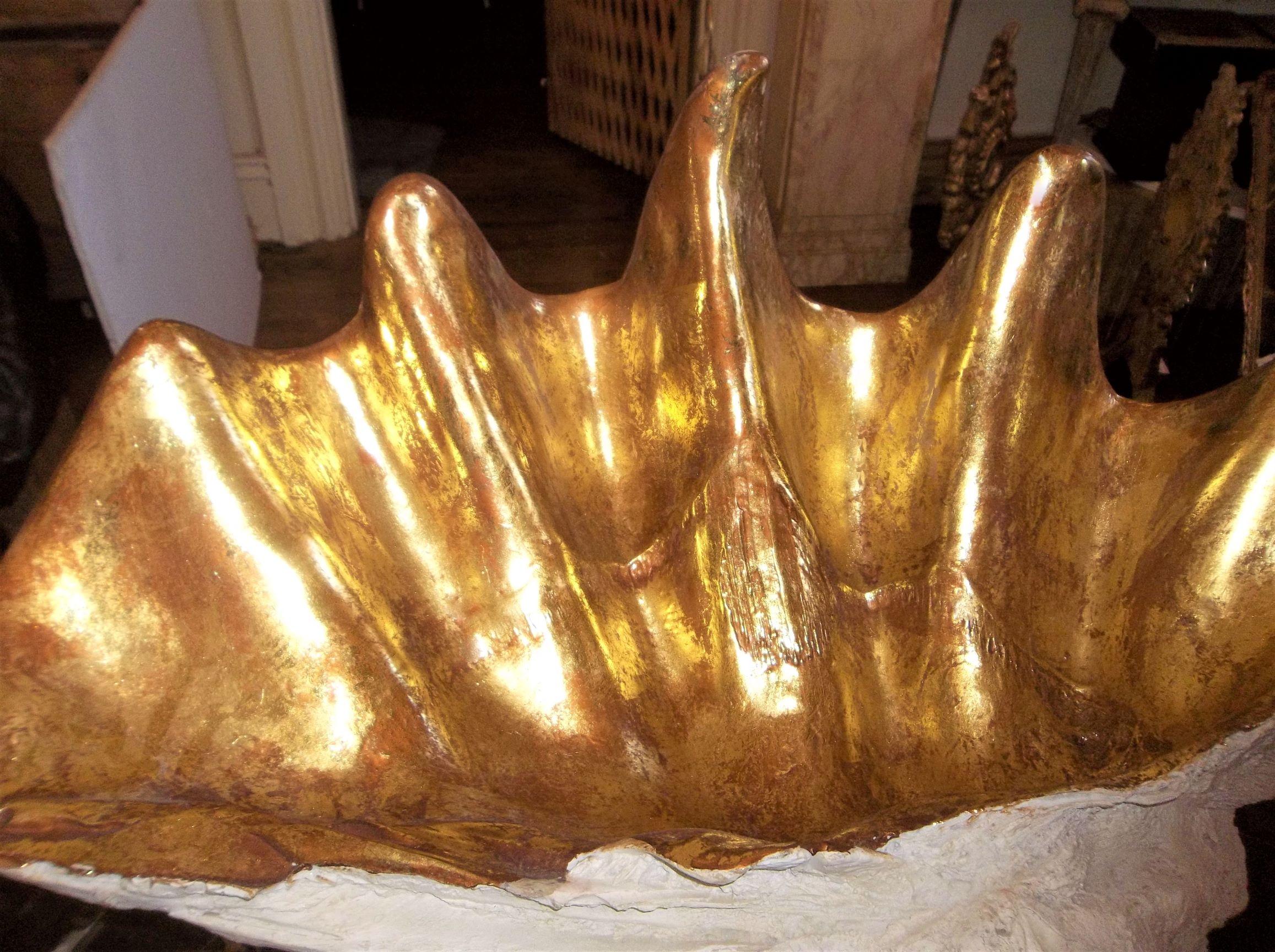 Large Gilded Clam Form Planter Jardiniere or Table Centerpiece at 1stDibs