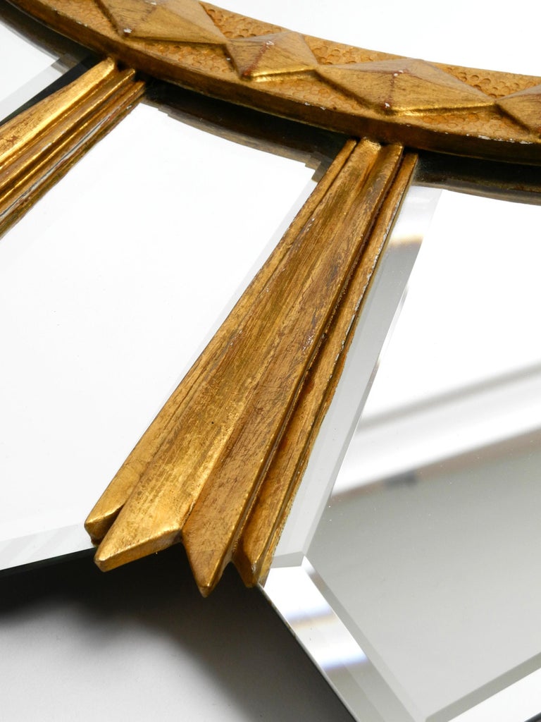 Large Gilded Italian XXL Regency Sunburst Wall Mirror For Sale at 1stDibs