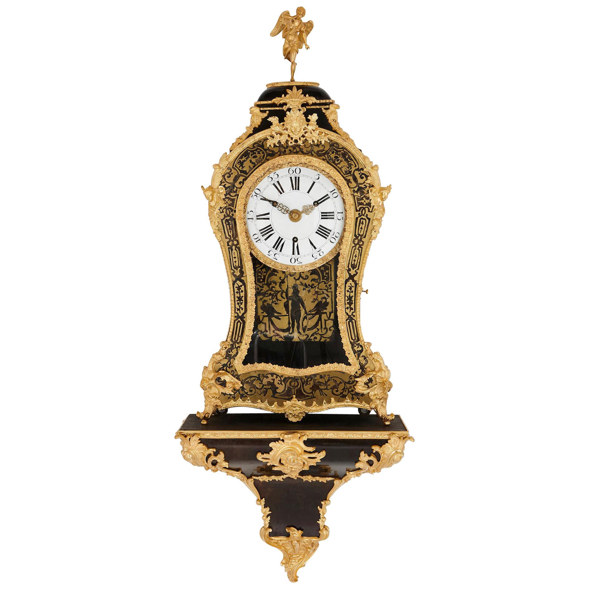 Large French 19th Century Gilt Bronze Wall Clock with Religious ...