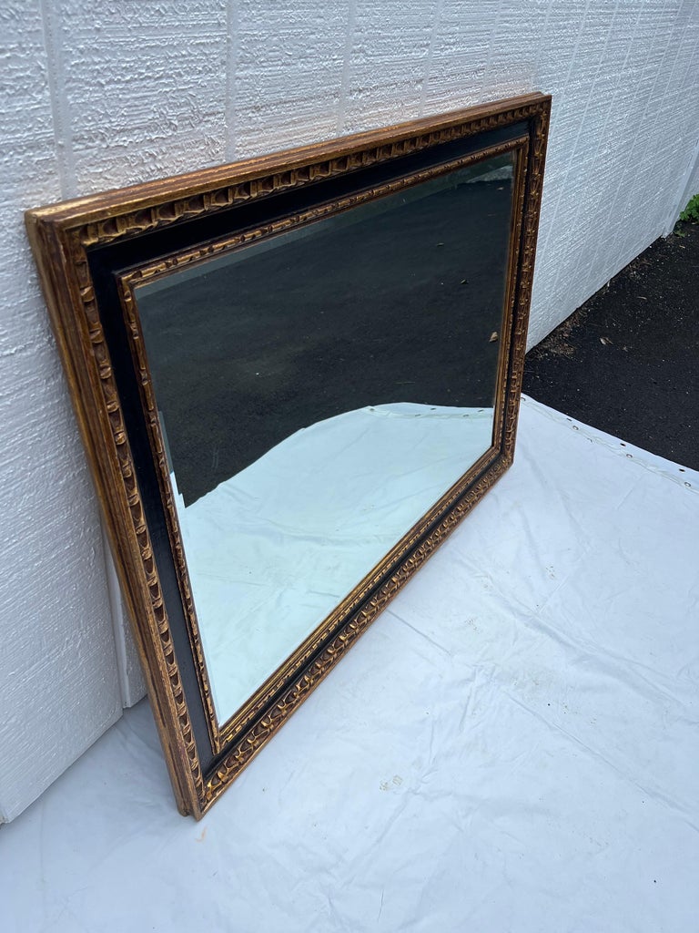 Large Gilt Cobalt Blue Black Mirror For Sale at 1stDibs