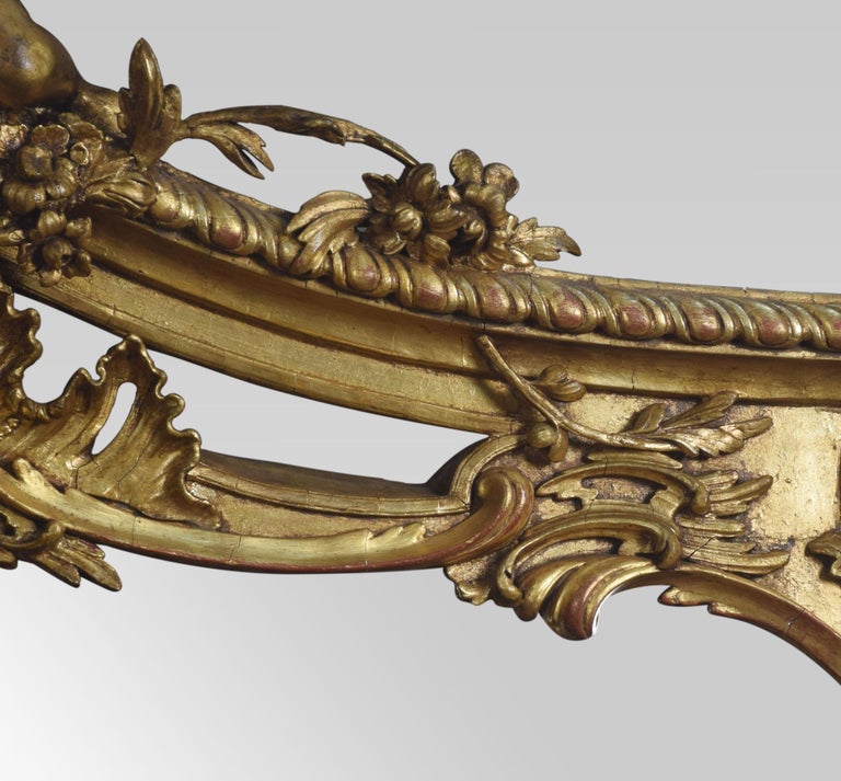 Large Gilt Overmantel Mirror at 1stDibs
