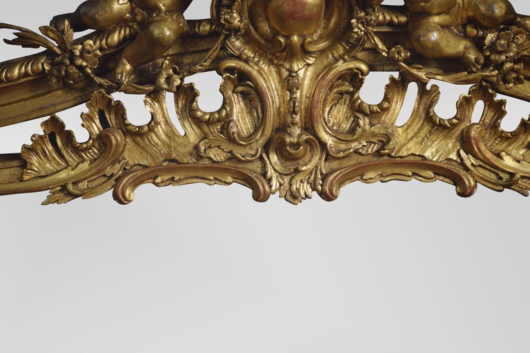Large Gilt Overmantel Mirror at 1stDibs