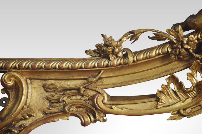 Large Gilt Overmantel Mirror at 1stDibs