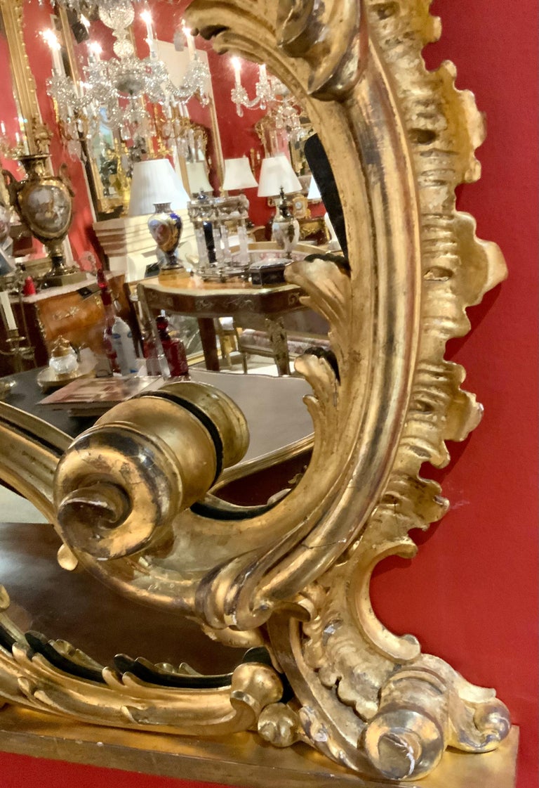 Large Giltwood Chinese Chippendale Mirror, George III Style, 18th Century For Sale at 1stDibs