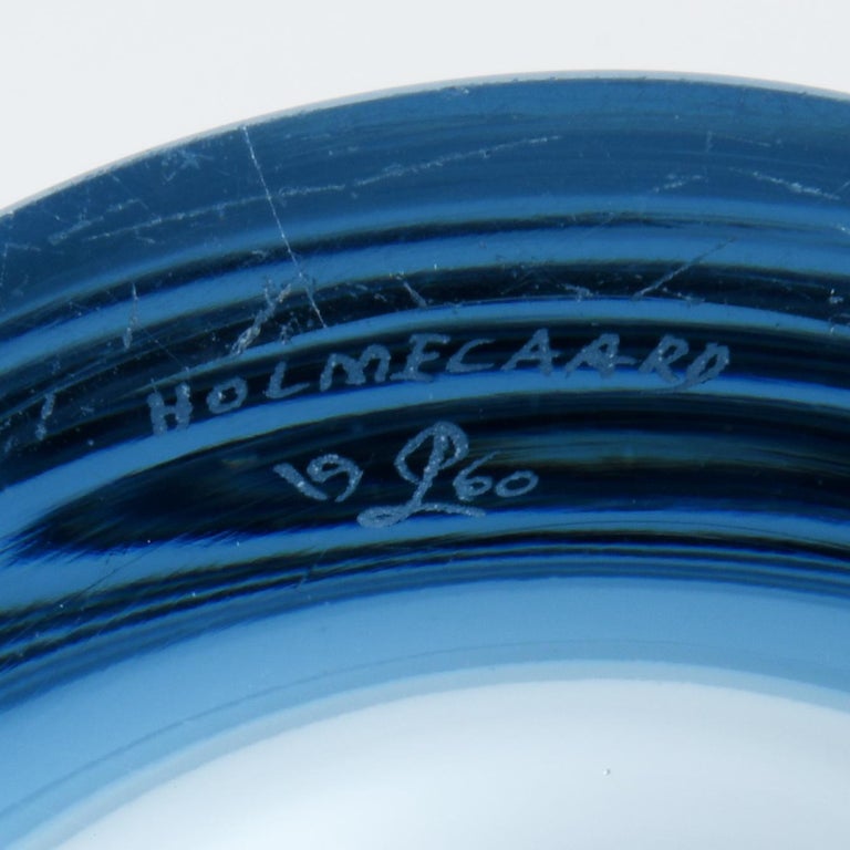 Large Glass Bowl Design Per Lutken for Holmegaard in Denmark in the 60s For Sale at 1stDibs