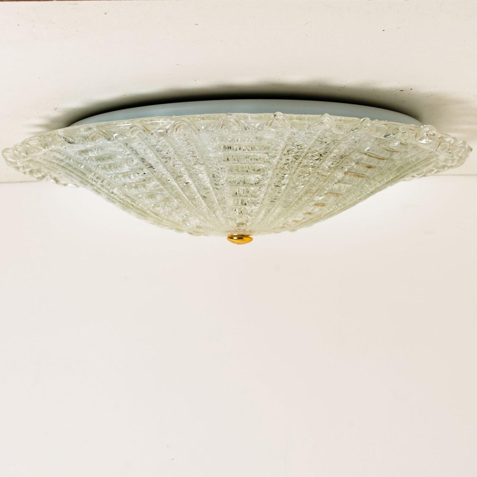 Large Glass Flush Mount Wall Lights, Germany, 1970s For Sale at 1stDibs