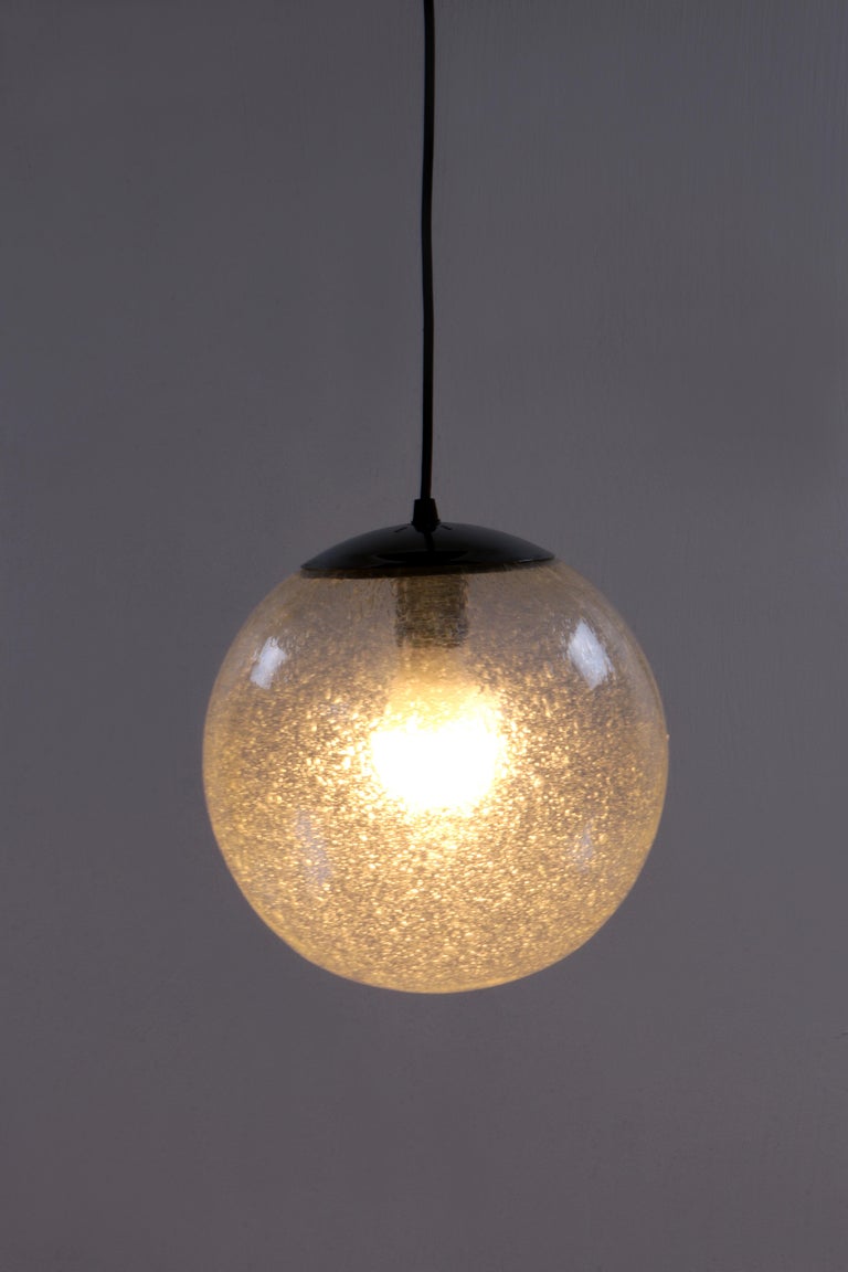 Large Glass Globe Hanging Lamp by Doria Leuchten, 1970s For Sale at 1stDibs