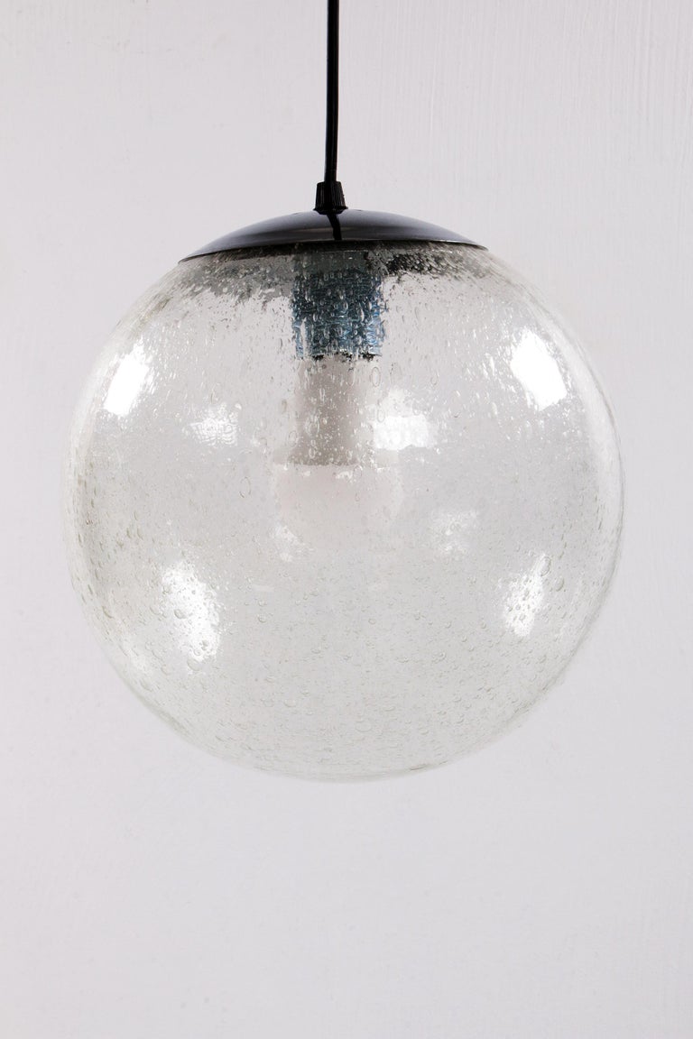 Large Glass Globe Hanging Lamp by Doria Leuchten, 1970s For Sale at 1stDibs