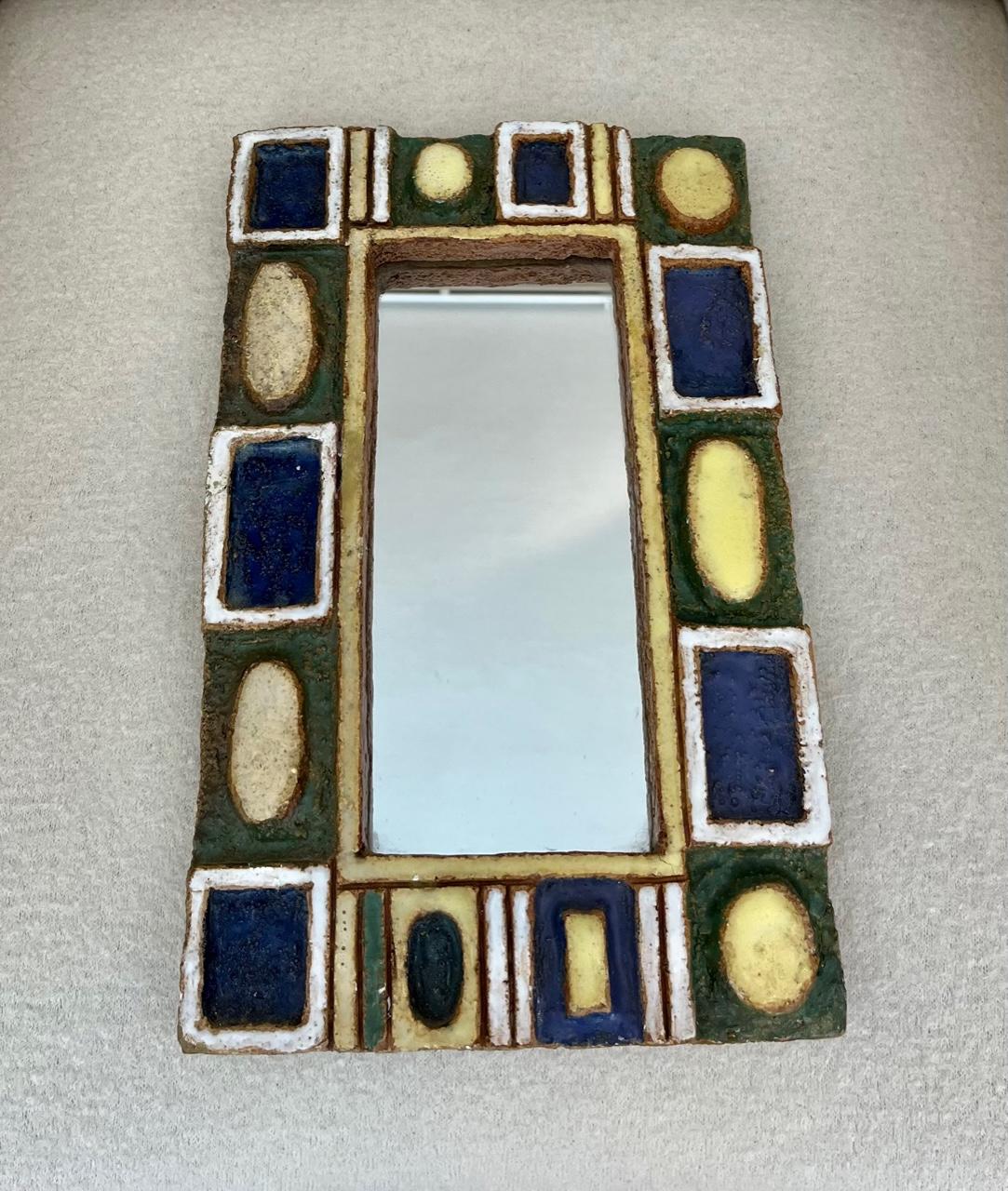 Large glazed ceramic mirror Les Argonautes, Vallauris, circa 1960 For ...
